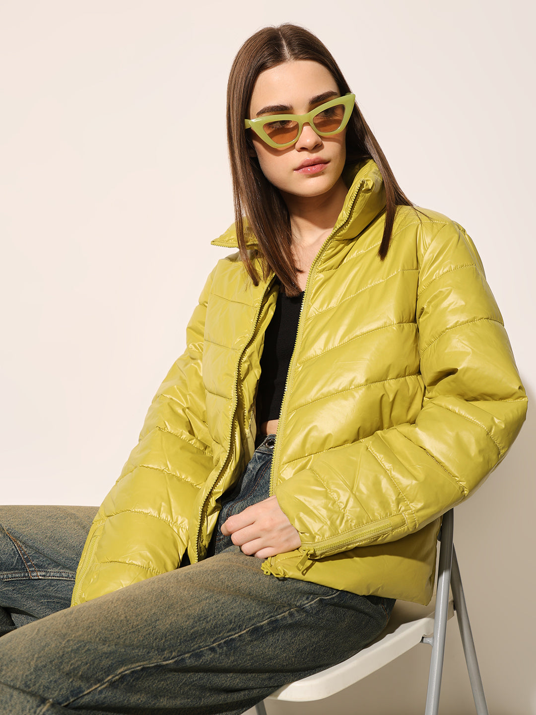 ONLY Mustard Puffer Jacket