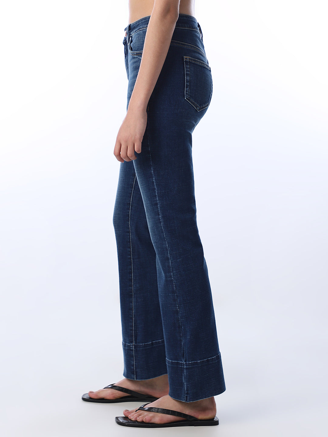 High Rise Flora Flared Jeans