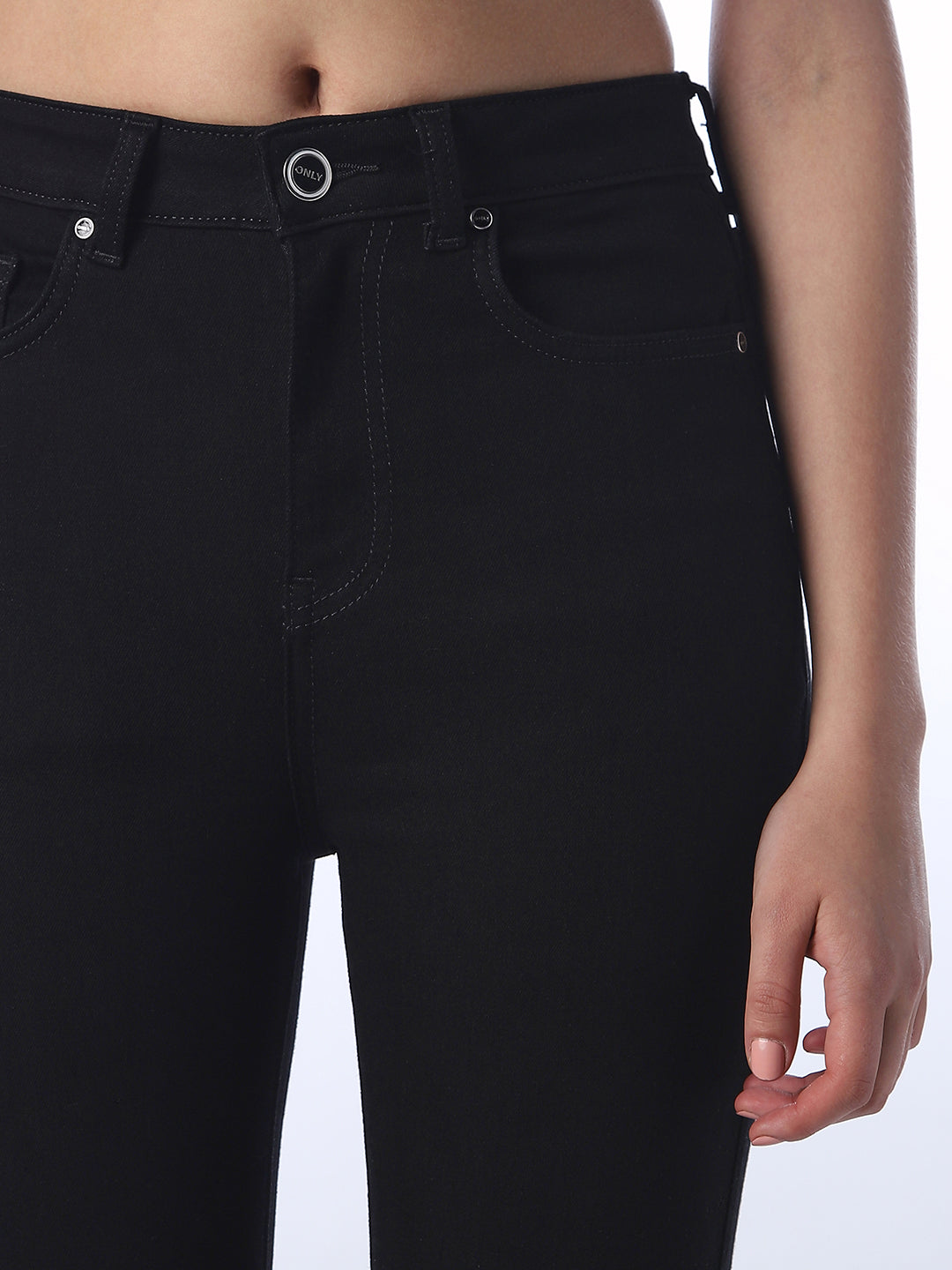 Black High Rise Flared Jeans